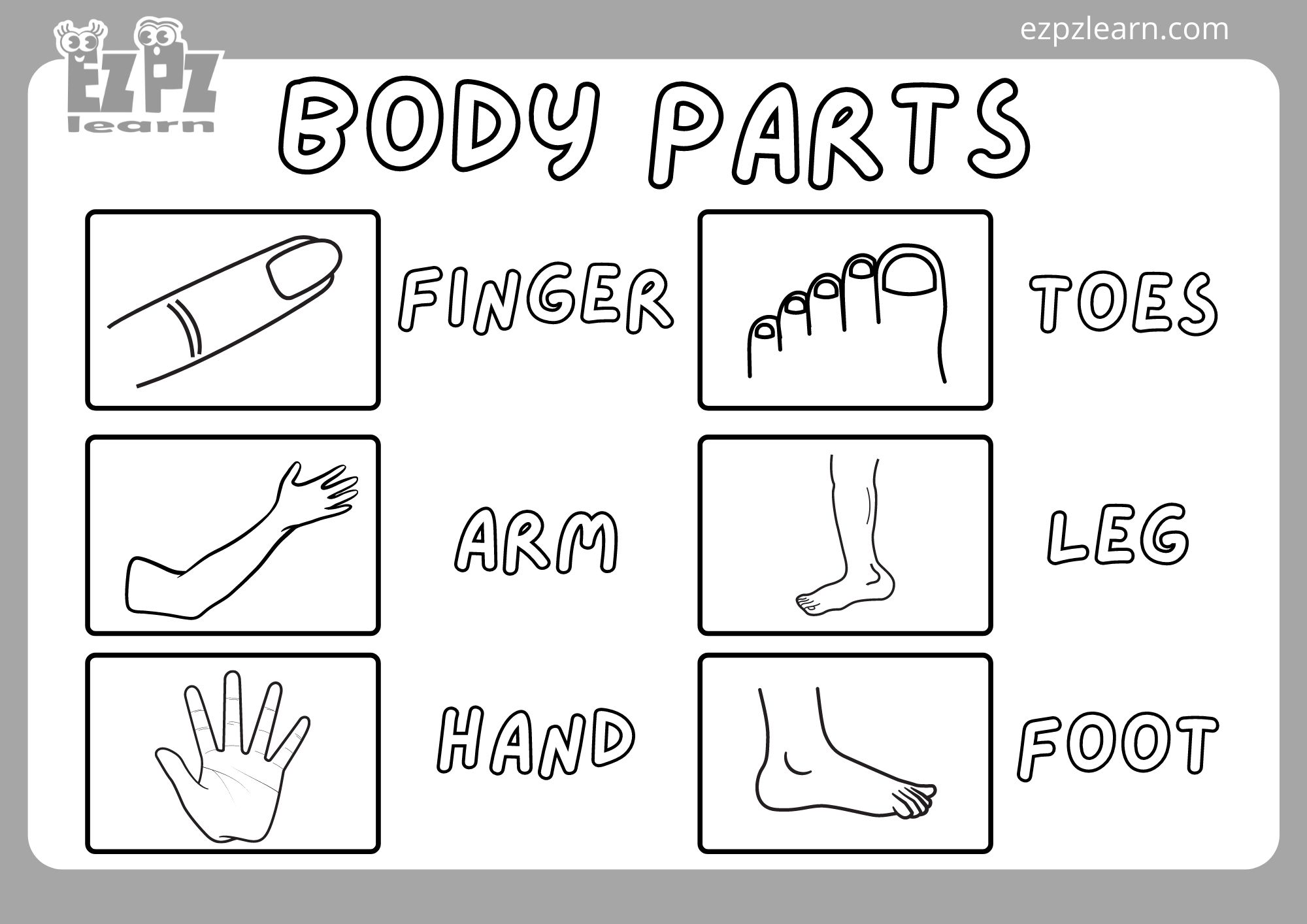 Supraveghea Falang Fust Parts Of The Body Colouring mprejmuire Comod 